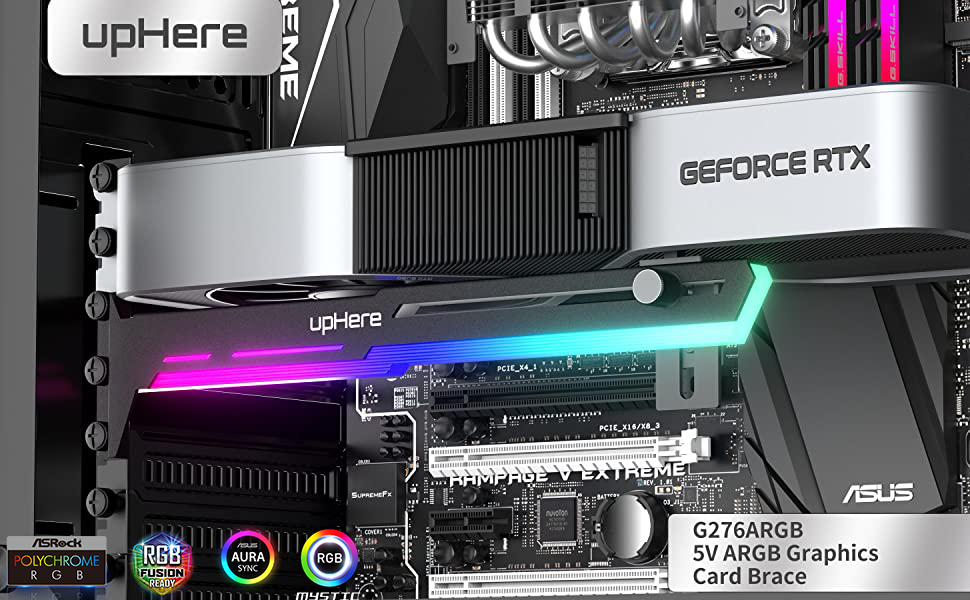 Podpórka Uchwyt Wspornik pod karte graficzną GPU UpHere 5V ARGB G276ARGB - PCitems